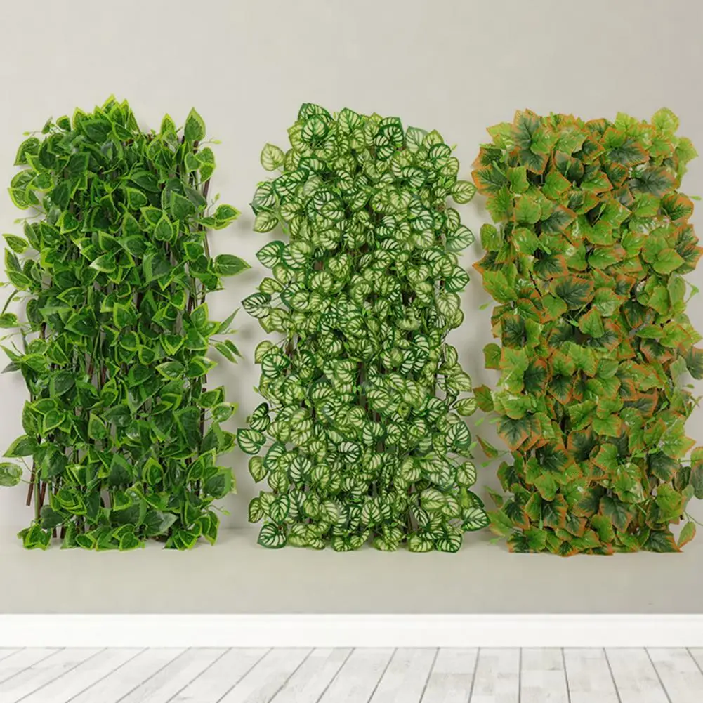 Telescopic-Fence-Retractable-Realistic-Wood-Fake-Leaf-Simulation-Fence ...