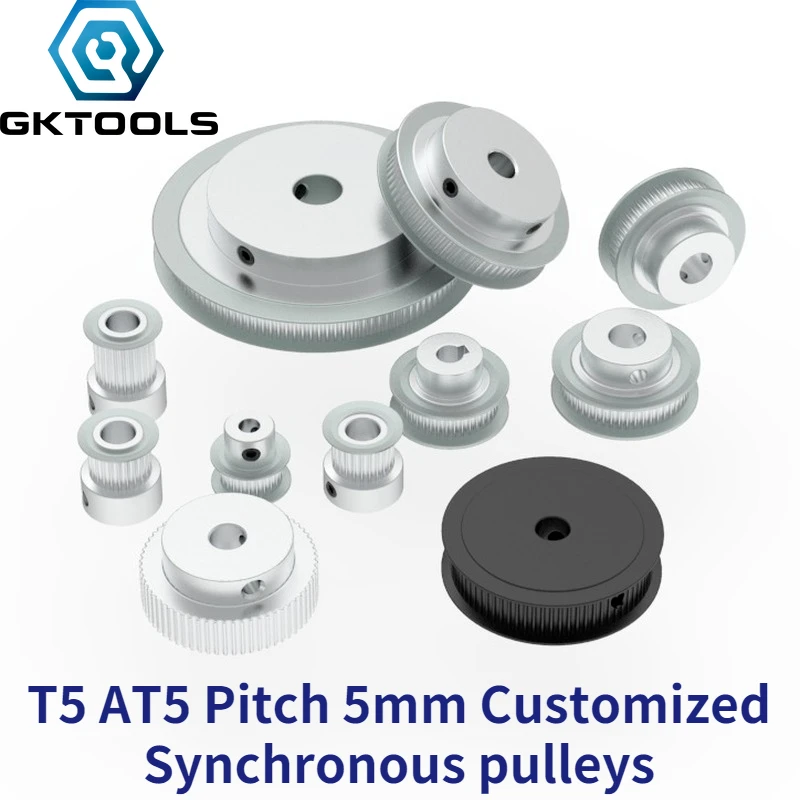 GKTOOLS Trapezoid T5 AT5 Synchronous Pulley Pitch 5mm Gear Wheel ...