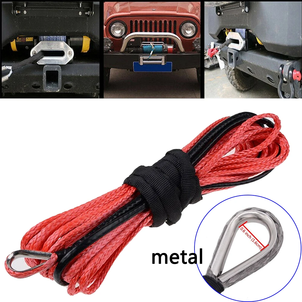 15m Winch Cable Kevlar Cable Towing Car Tow Strap Trailer Rope with ...