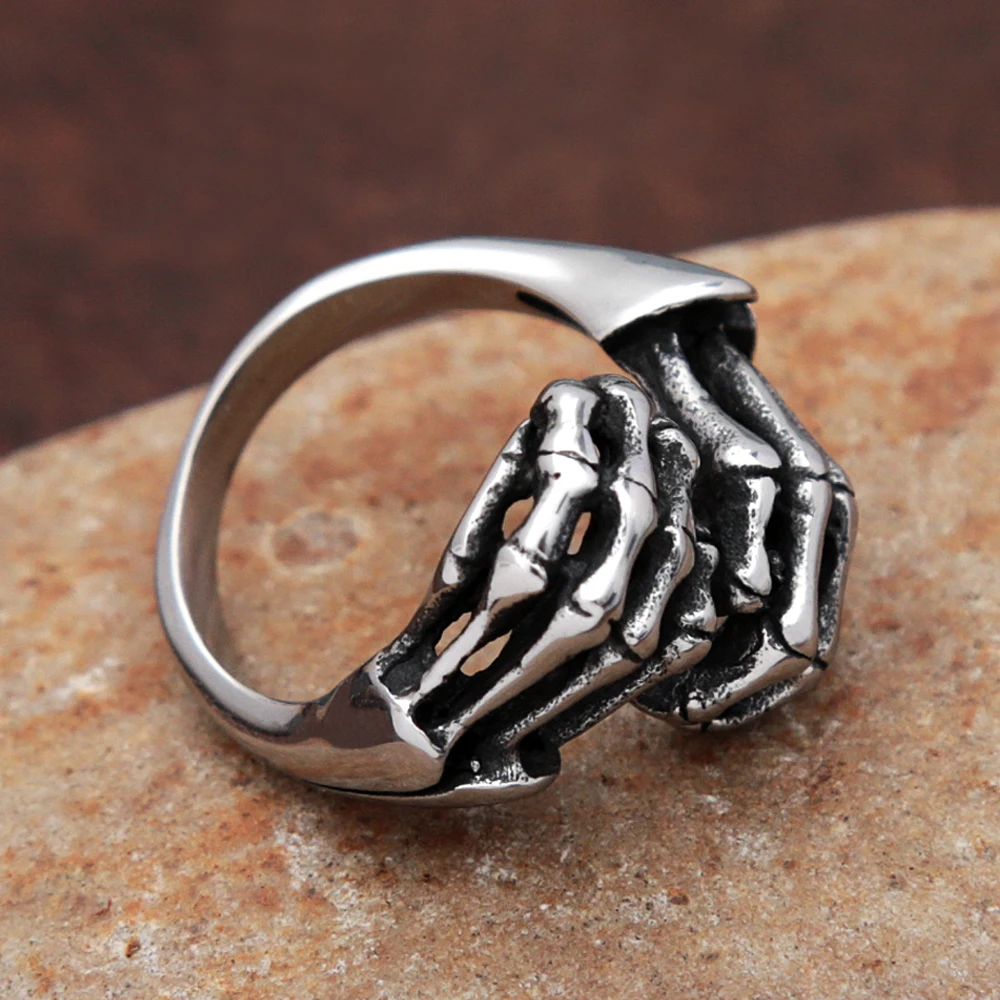 Unique-Simple-Embrace-Skeleton-Hand-Ring-men-and-women-fashion ...