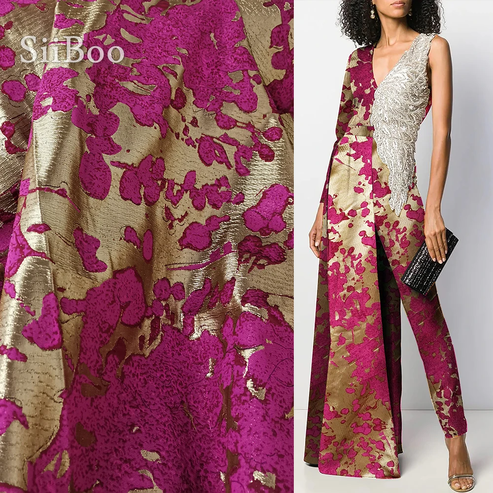 Elegante tela jacquard de brocado de estilo francés para mujer, vestido ...