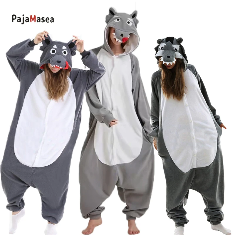 Large-XXL-PAJAMASEA-Men-Wolf-Adults-Onesie-Women-Sleepwear-Cartoon ...