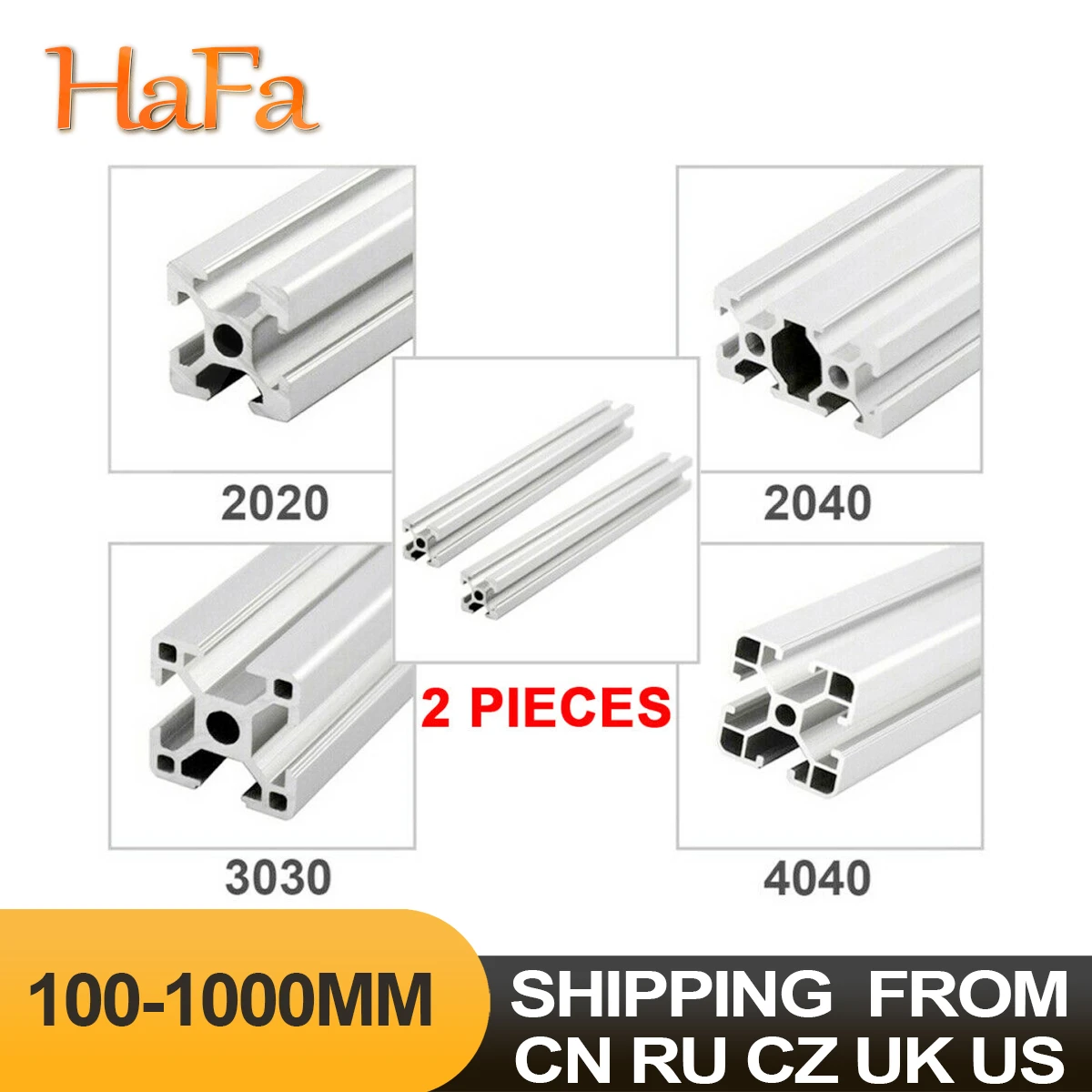 2x 2020 2040 3030 4040 T-slot Aluminum Profile Aluminum Extrusion Frame ...
