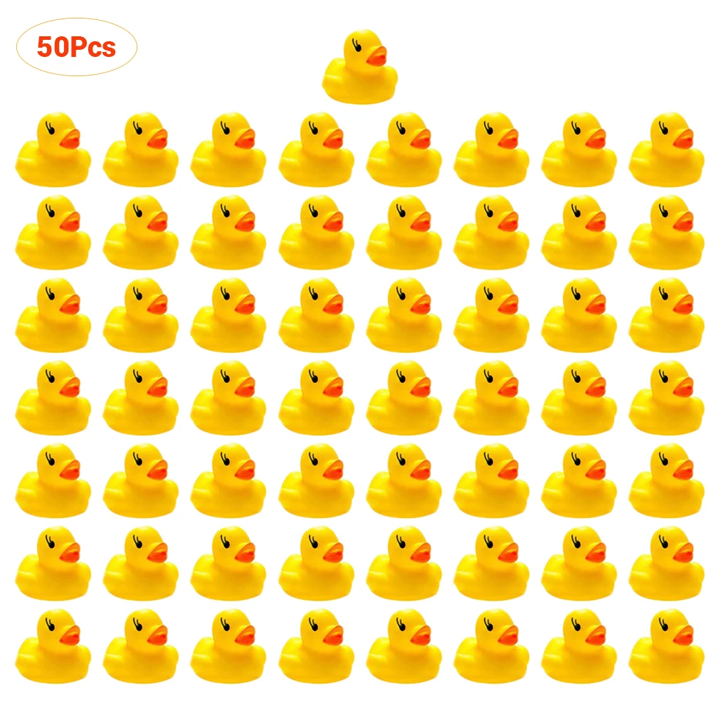 50 Stks/partij Douche Speelgoed Eend Plastic Duckie Baby 5 7 Jaar Een ...