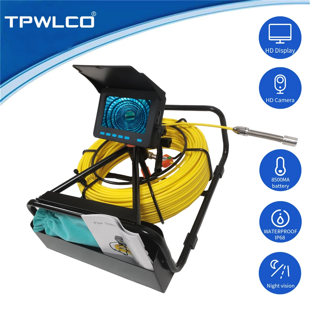 10-50M-Fiberglass-Cable-Underground-Pipe-Inspection-Camera-Video ...