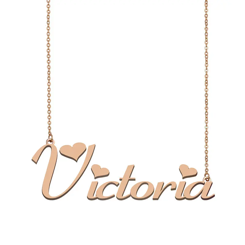 Alphabet Script Victoria Name Necklace Personalized Custom for Women ...