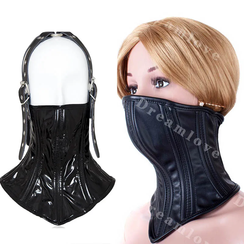 Women-Soft-Boned-Leather-Neck-Restraint-Corset-Collar-Fetish-Lockable ...