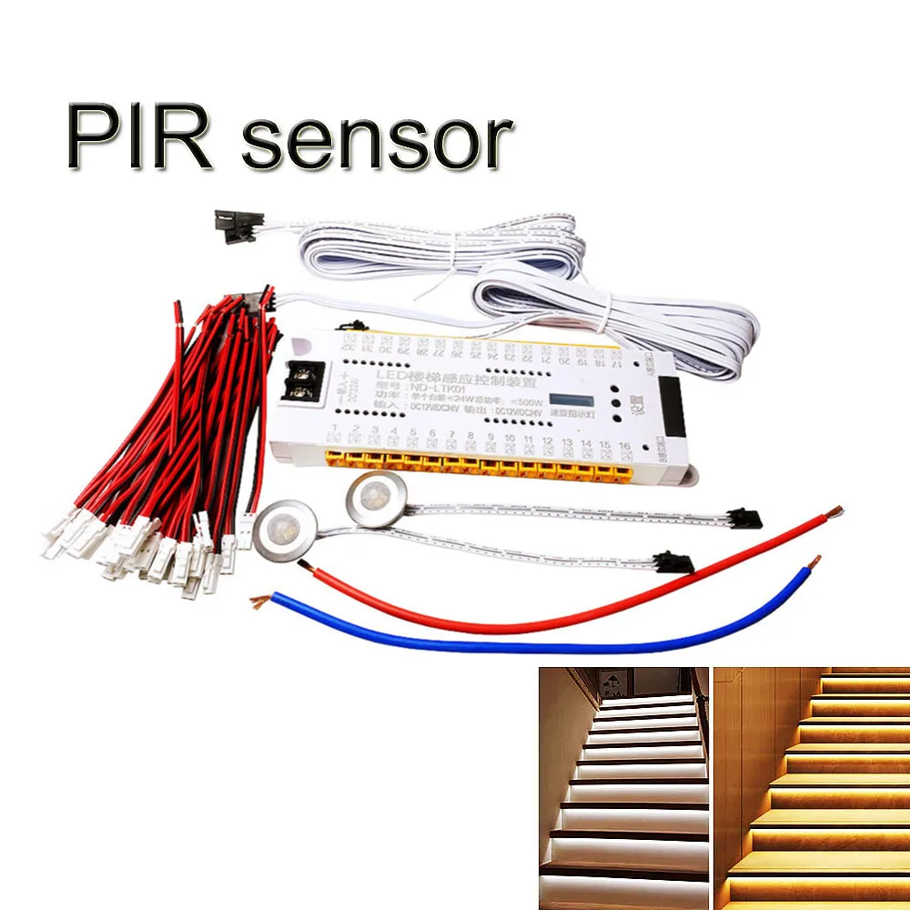 Stair-LED-Light-Step-Controller-With-Dual-PIR-Motion-Sensor-And-DuPont ...