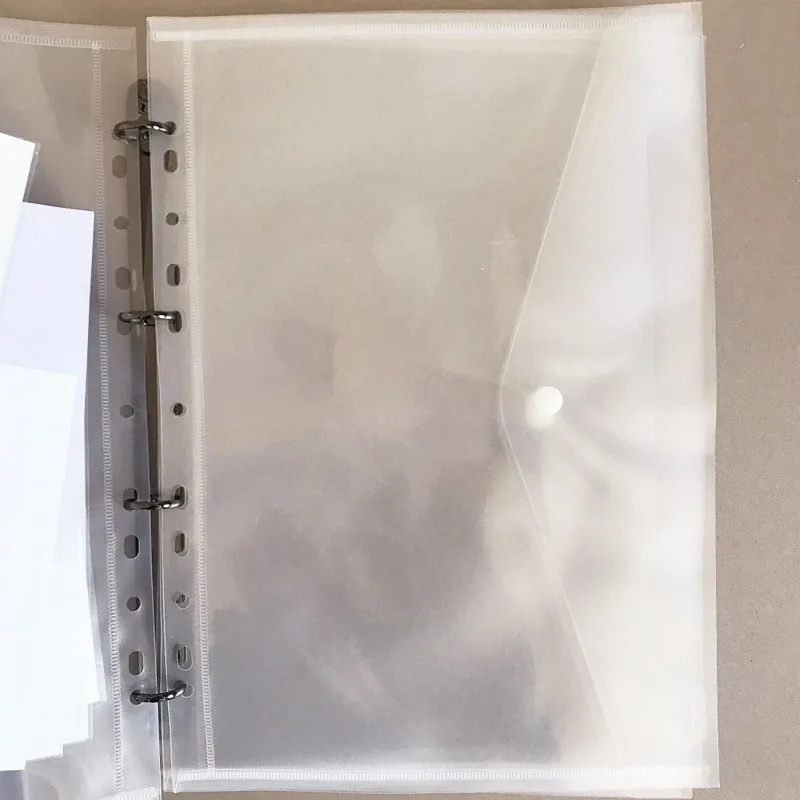 Pasta de arquivo de plástico transparente a4 11 buracos, 5 familiar, pasta escolar de papelaria ...