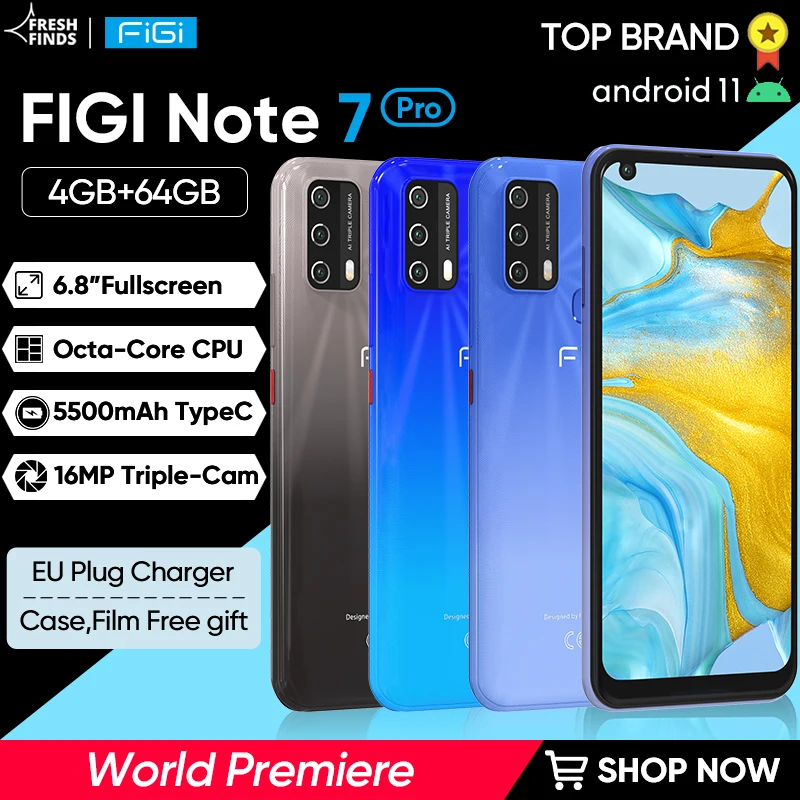 Figi smartphone note 7 pro, processador octa core, bateria de 5500mah ...
