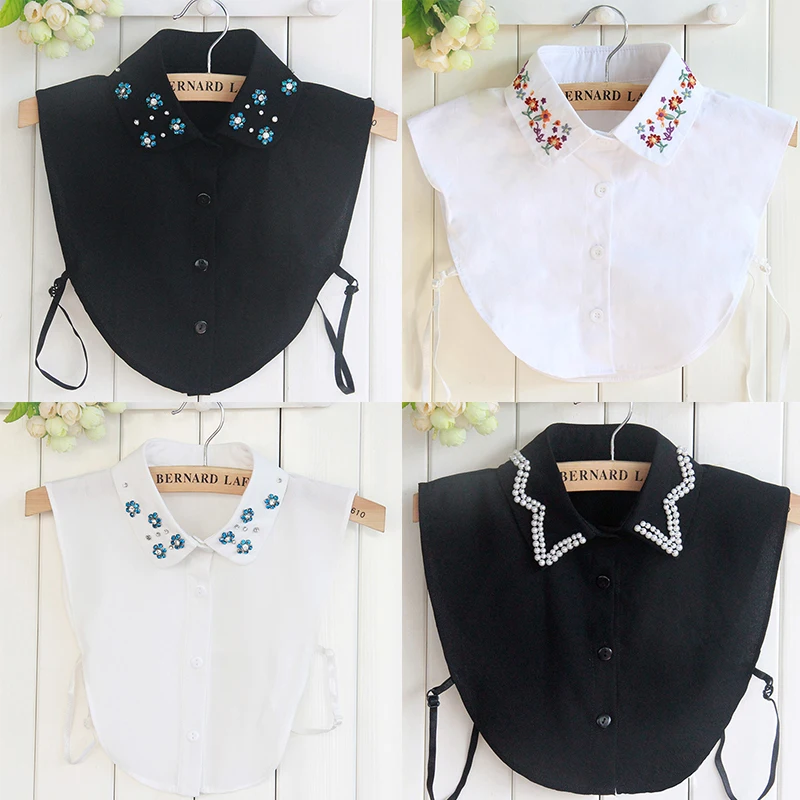 Women Fake Collar Detachable Lapel Under Sweater Round Blouse Shirt ...