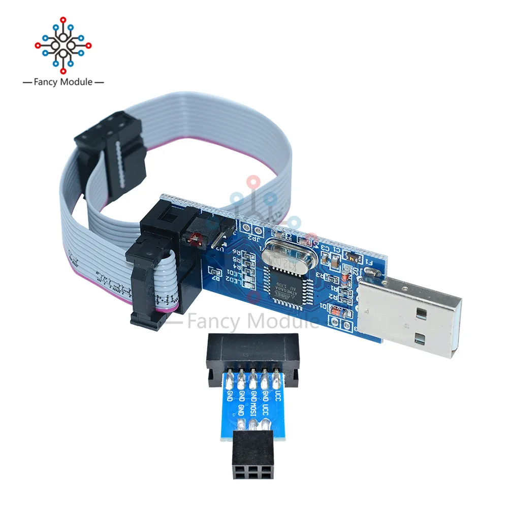 Diymore 10 Pin To Standard 6 Pin Adapter Board With Usbasp Usbisp Avr Programmer Usb Atmega8 ...