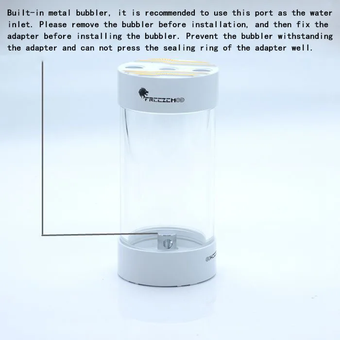 FREEZEMOD OD60mm Acrylic Reservoir 80mm-330mm Water Tank Dual Metal ...