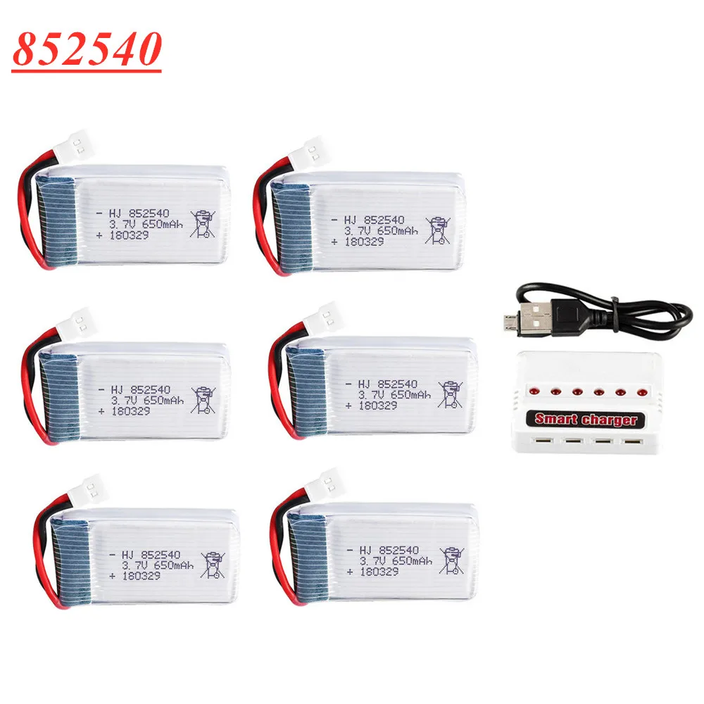 852540 3.7V 650mAh lipo Battery and Charger For SYMA X5C X5C-1 X5 H5C ...