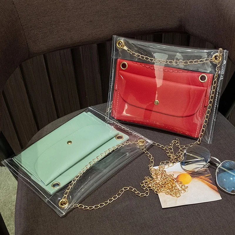 PVC Transparent Women's Bag Single Shoulder Crossbody Mobile Phone Bag ...