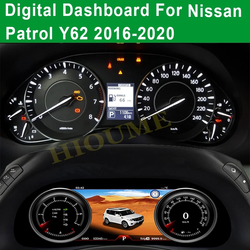 Linux Car Dashboard Instrument Display Screen For Nissan Patrol Y62 ...