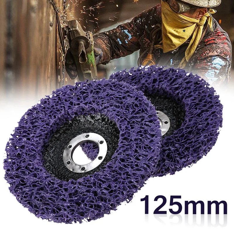 2Pcs 125Mm Polishing Pad Poly Strip Disc Abrasive Wheel Paint Rust ...