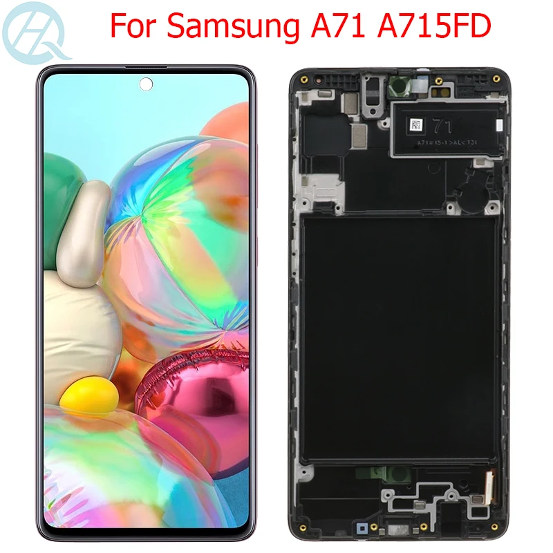 Original A715F LCDสำหรับSamsung Galaxy A71 จอแสดงผลกรอบ 6.7 "AMOLED A71 ...