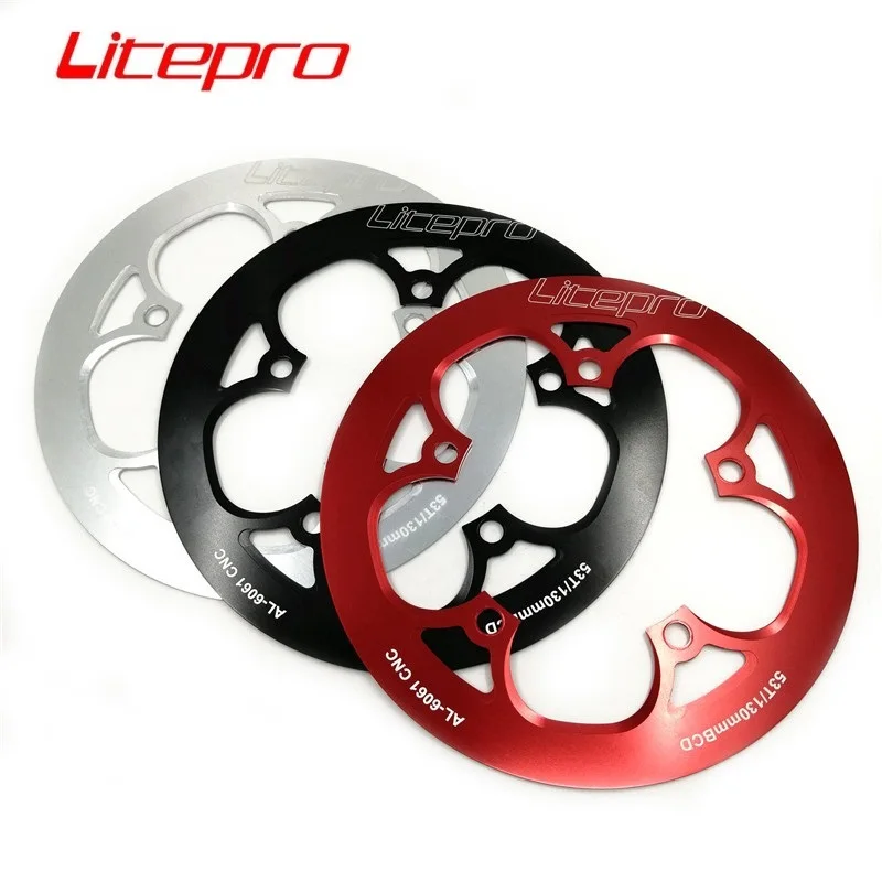 LITEPRO Chain Wheel Guard Plate Alloy 130BCD 52T/53T Single Speed ...