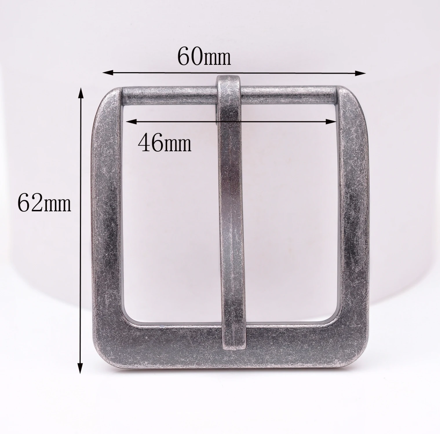 62*60MM (INNER 46 MM)Retro Silver Two-Tone Heavy Square Wide Single ...