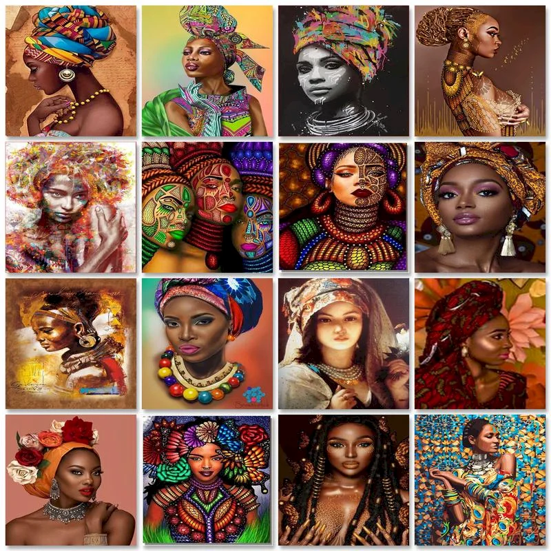 DIY-Diy-Coloring-Picture-By-Numbers-Africa-Girl-Unique-Gift-For ...