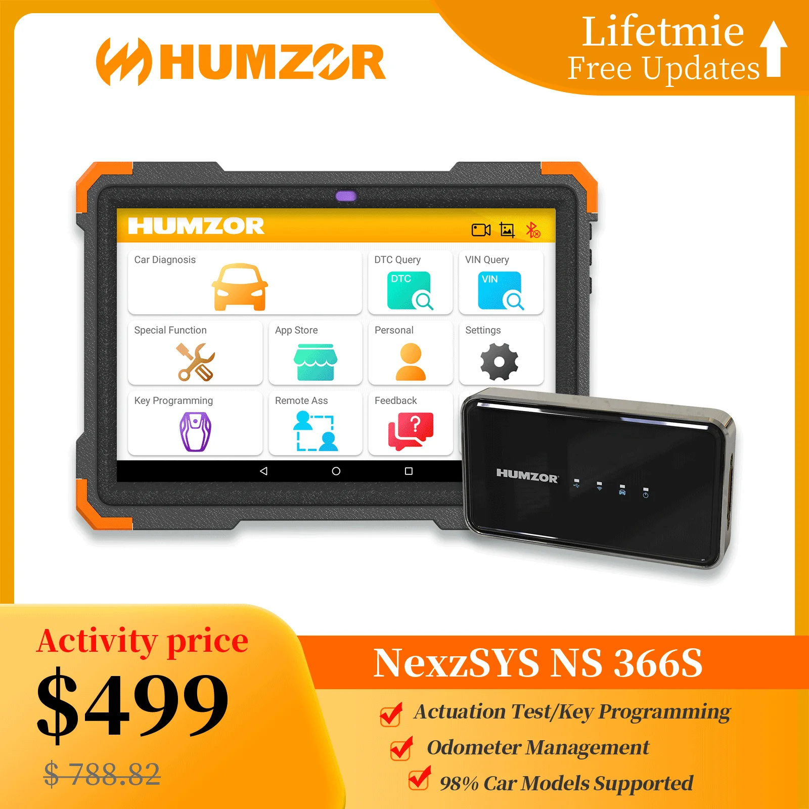 Humzor Ns366s Full System Car Diagnostic Scanner Tablet Pc For Sas Cvt ...