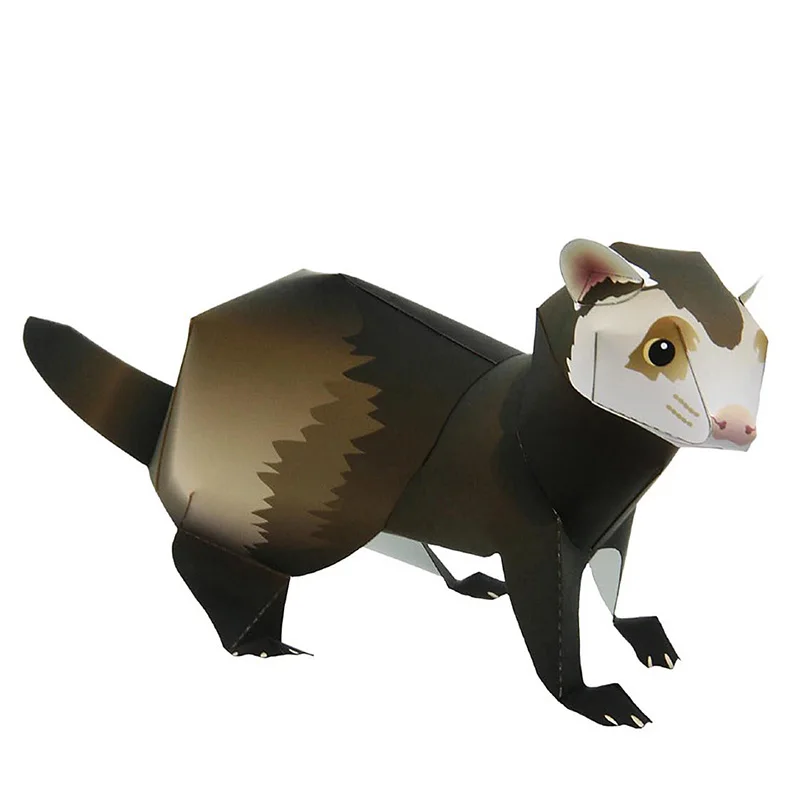 Ferret Weasel Origami Art Folding Mini Cute 3D Paper Model Papercraft ...
