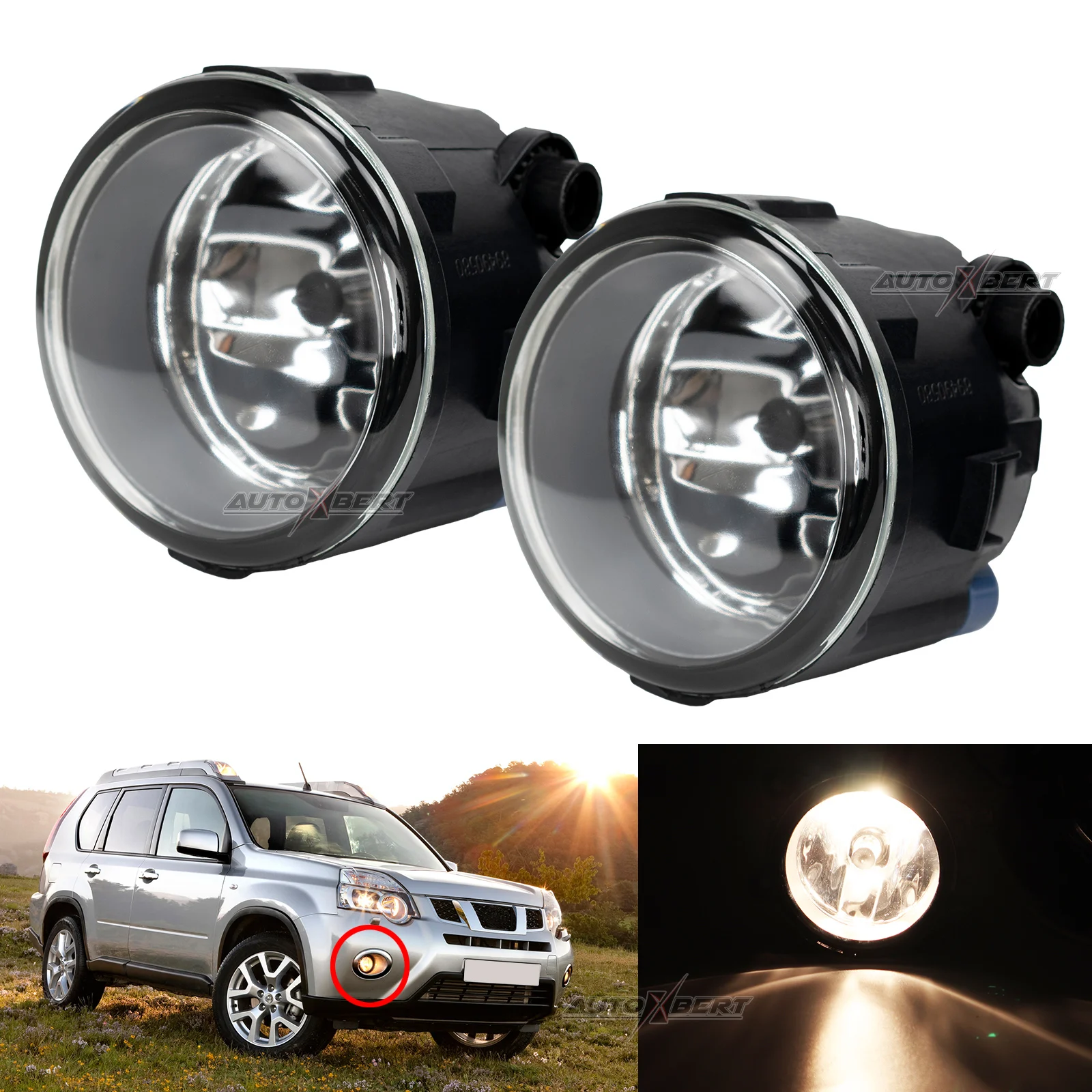 2PCS 55W 12V H11 Halogen Front Fog Light Assembly For Nissan X-Trail ...