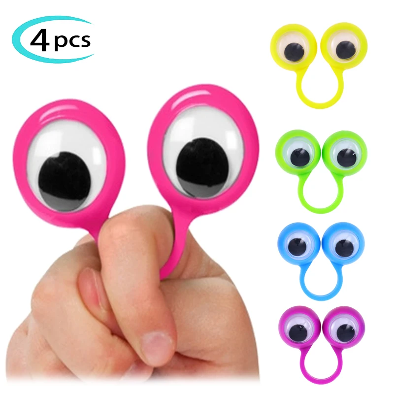 Plastic Wiggle Eyes Ring | Finger Puppet Children | Plastic Puppet Ring ...
