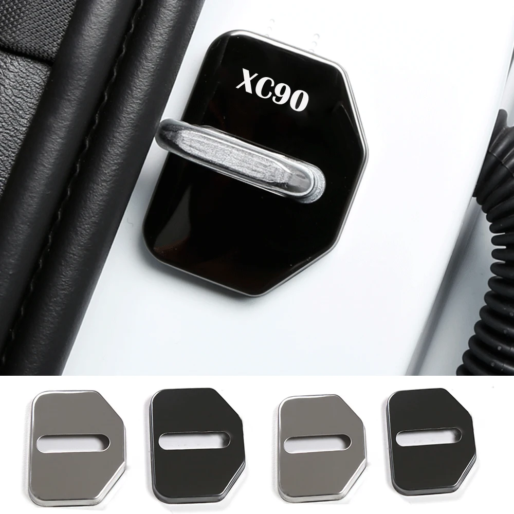 4pcs Car Door Lock Cover Metal Protect Buckle Cover For Volvo Xc90 2015 ...