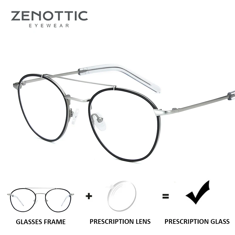 ZENOTTIC Titanium Prescription Glasses Men Women Myopia Hyperopia ...