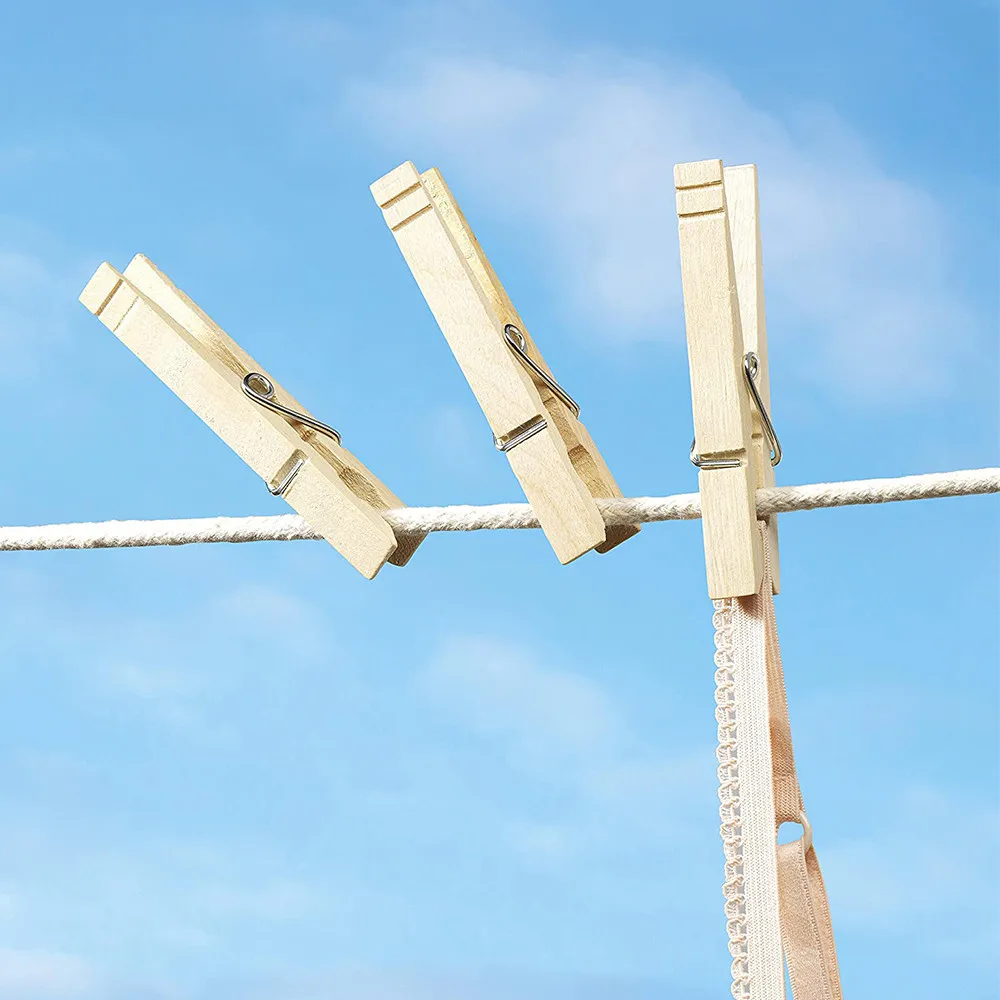 Pince à linge,Pinces à linge en bois, 50 pièces, épingles de lavage en ...