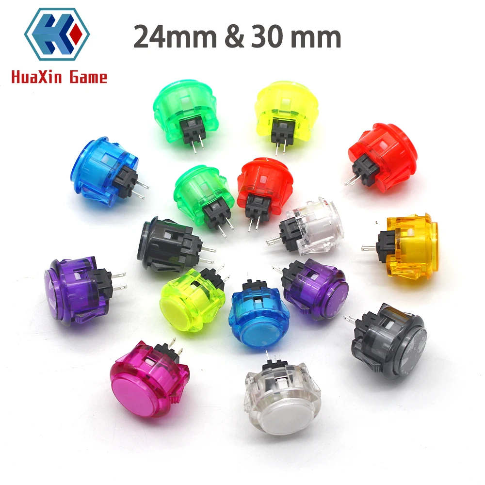 10pcs Multicolor Transparent No Led Arcade 30mm Push Button Copy Sanwa Obsf-30 Obsc-30 For Diy ...
