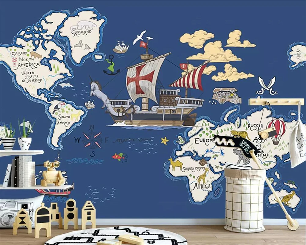 Pirate Ship And Map Wallpaper