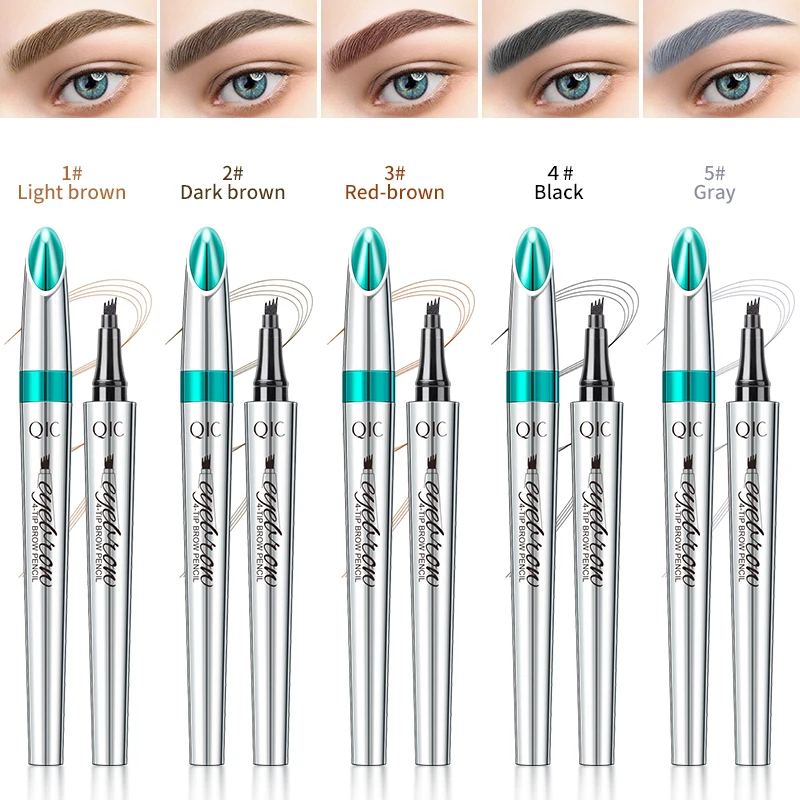 4-Points-Eyebrow-Tattoo-Pen-5-Colors-Liquid-Brow-Pencil-Brown ...