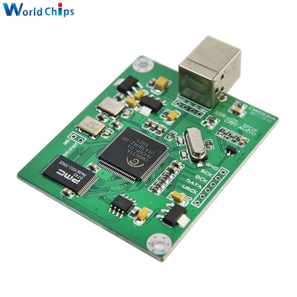 Cm6631a interface digital 24bit/192khz, usb para coaxial fibra óptica, placa conversora dac ...