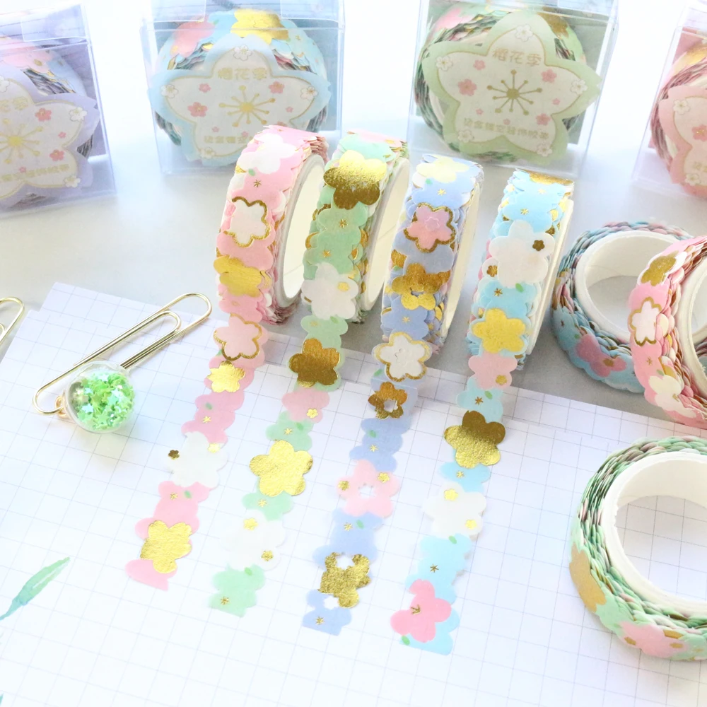 Domikee New cute creative hollow gold foil Japanese washi tape candy ...