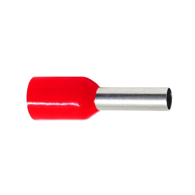 100Db E0508 Piros Tubular Pre -Szigetelt Terminálok Hideg Préselt – FIXO.hu