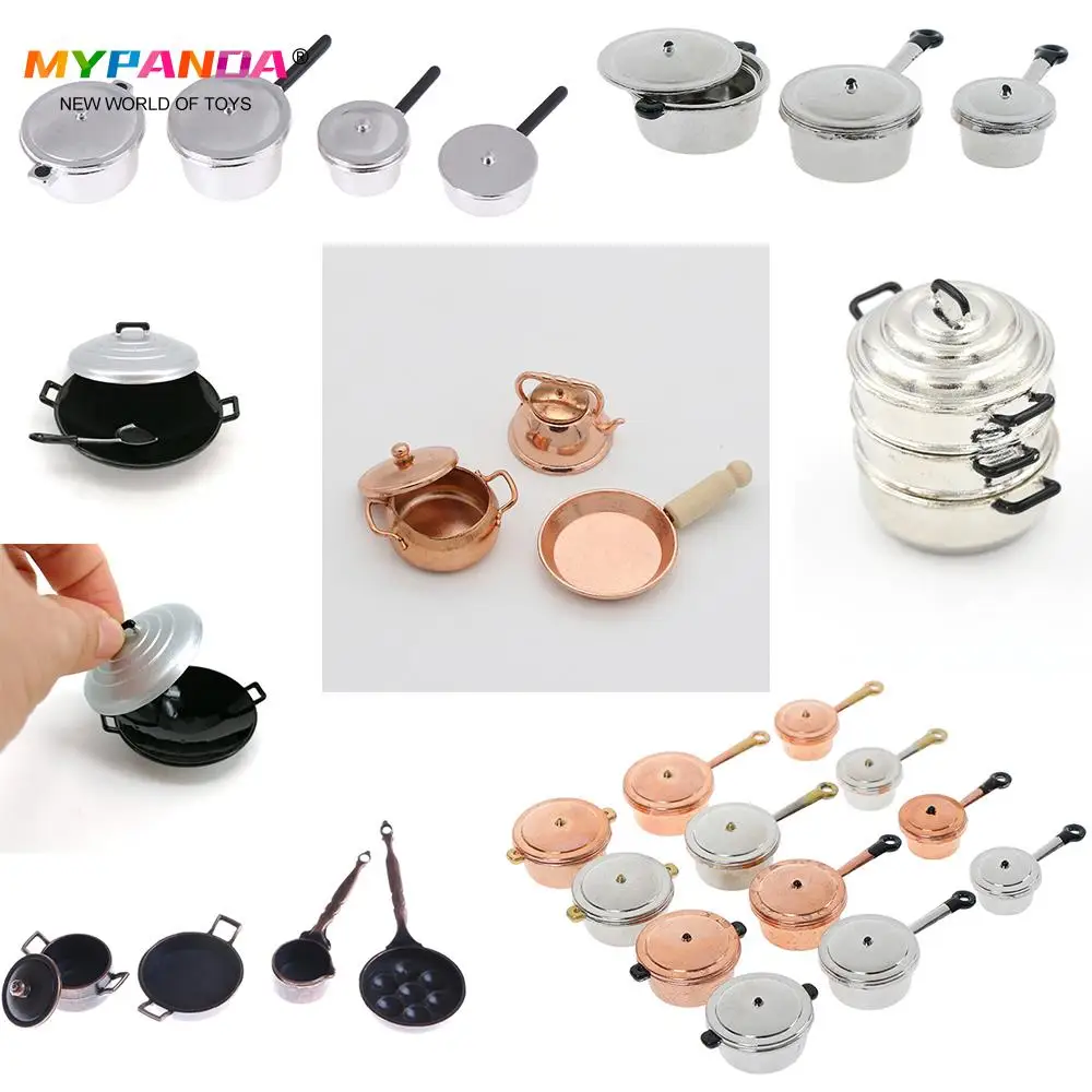 1-12-Scale-Dollhouse-Miniature-Simulation-Frying-Pan-Cooking-Pot-Kettle ...