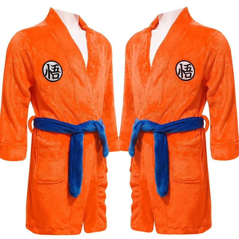 Anime Dragon Ball Son Goku Bathrobe Sleepwear Cosplay Costume For Kids ...