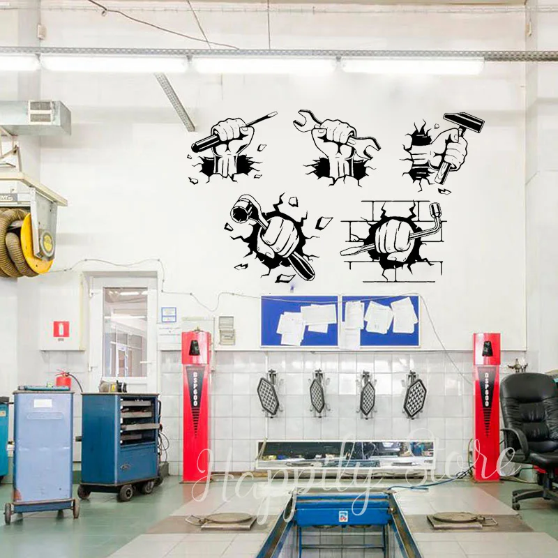 5Pcs-set-Garage-Car-Repair-Service-Wall-Decal-Bundle-Clipart-Wrench ...