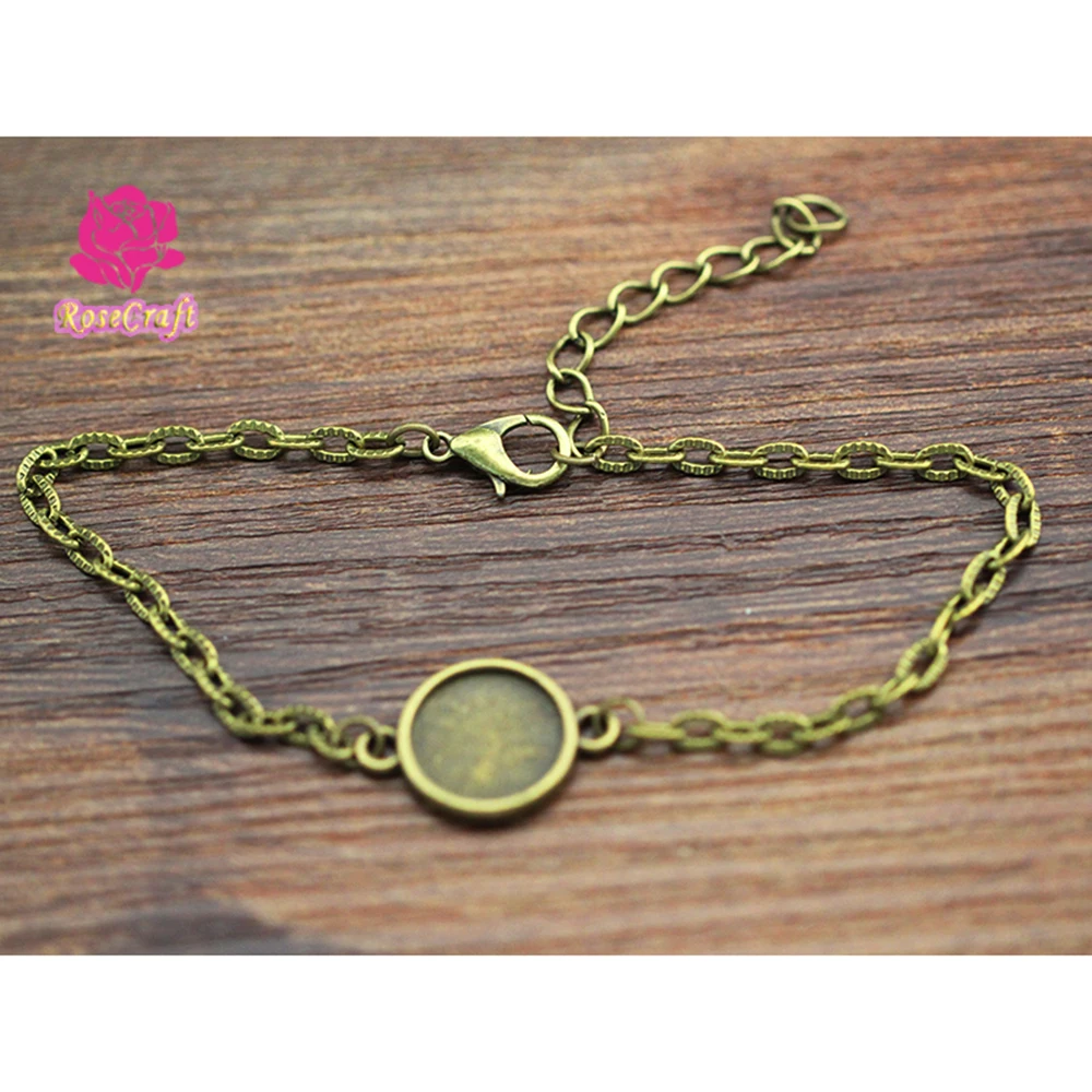 10 unids/lote de Base de pulsera, ajuste de bisel de cabujón redondo ...