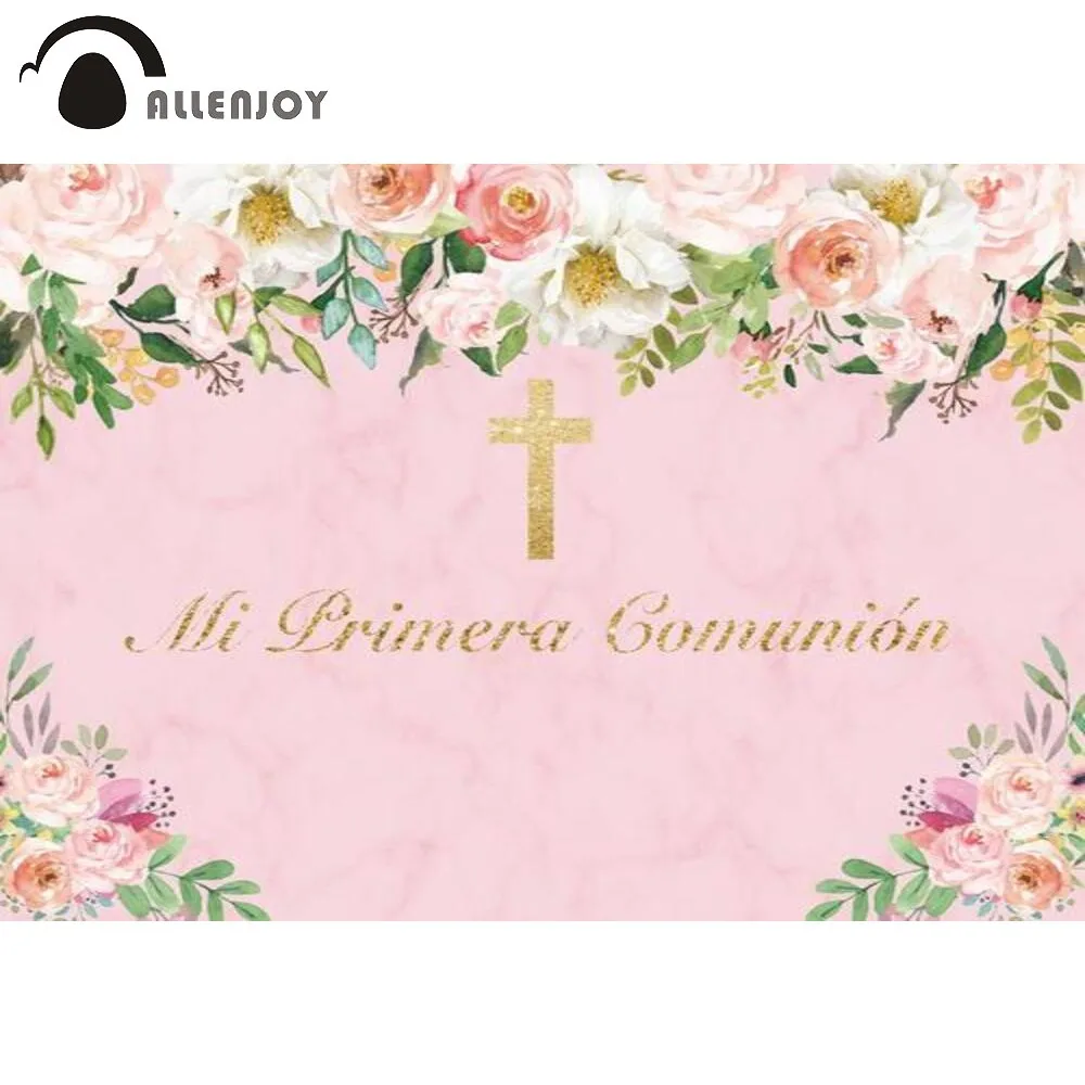 Allenjoy Decoración de pared para fiesta de mi primera comunión, flores ...