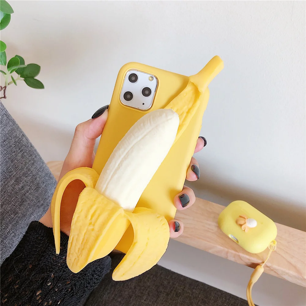 Funny-Stress-Reliever-Peeled-banana-Phone-Cases-For-iPhone-14-11-12-13 ...