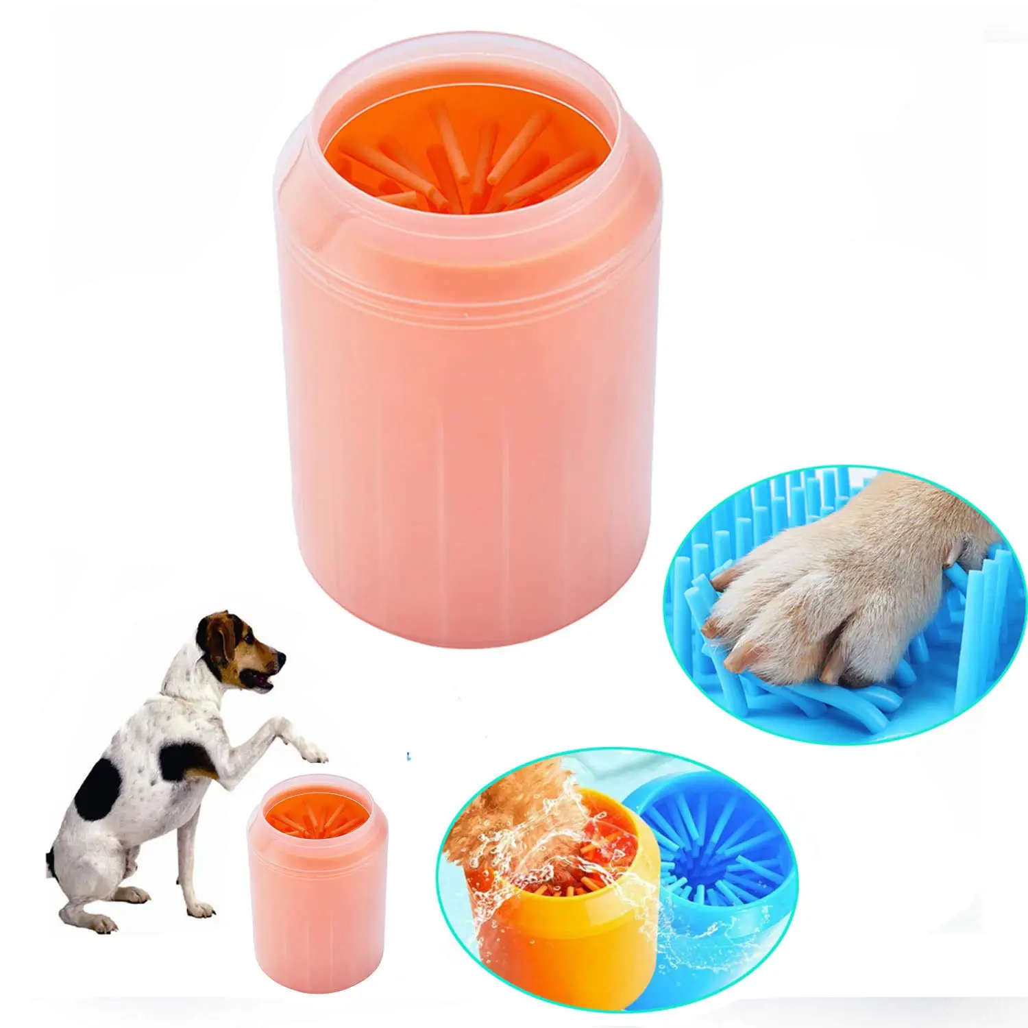Dog Paw Cleaner Cup Soft Silicone Comb Outdoor Pet Towel Pet Feet ...