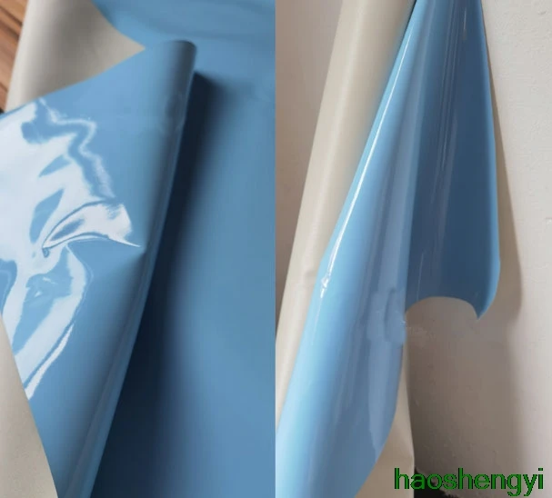 Sky-blue-bright-coating-washable-matte-surface-stiff-imitation-PU ...