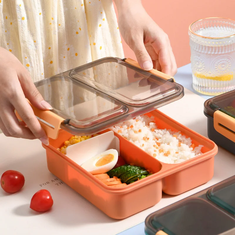 Large Capacity Lunch Box Kitchen Microwave Heated Plastic Bento Box ...