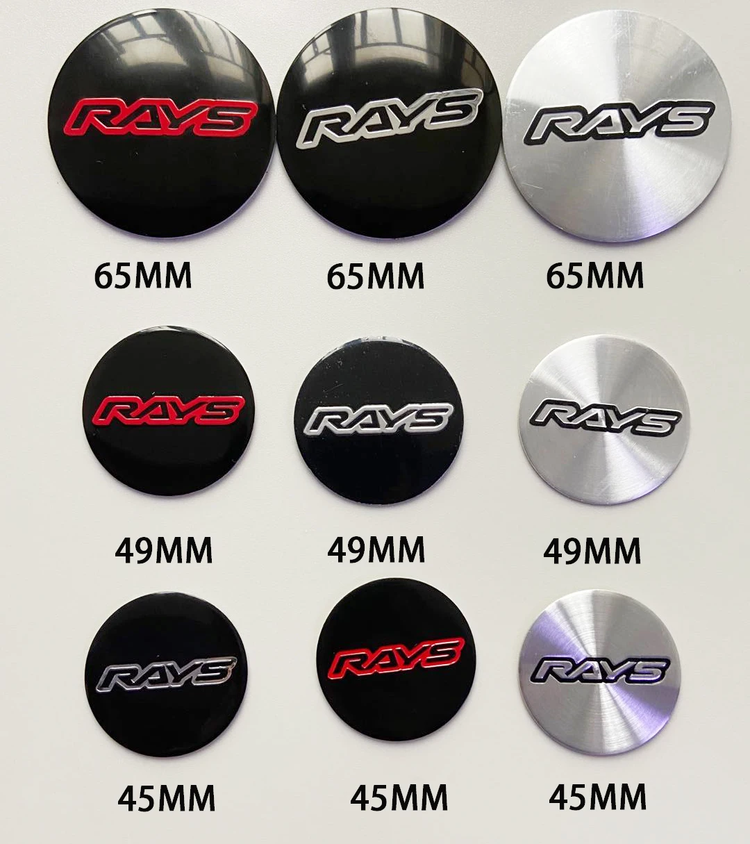 4PCS/lot 45mm 49mm 65mm Car Wheel Center Cap Emblem Sticker For RAYS ...