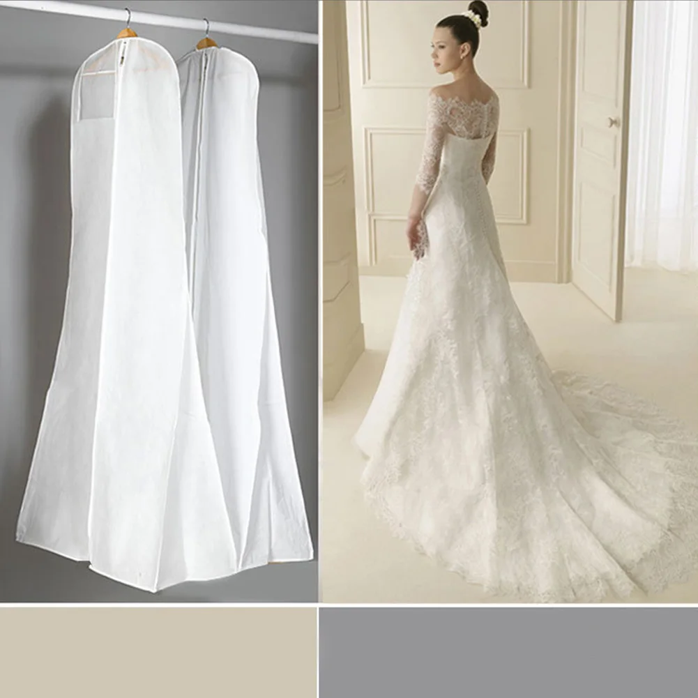 Non-woven Durable Storage Bag Wedding Dress Hang Pouch Thick Clothes ...