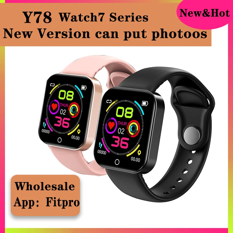 기존 Y78 Watch7 스마트 워치 1.44 인치 스포츠 음악 혈압 피트니스 트래커 HeartRate 모니터 ...
